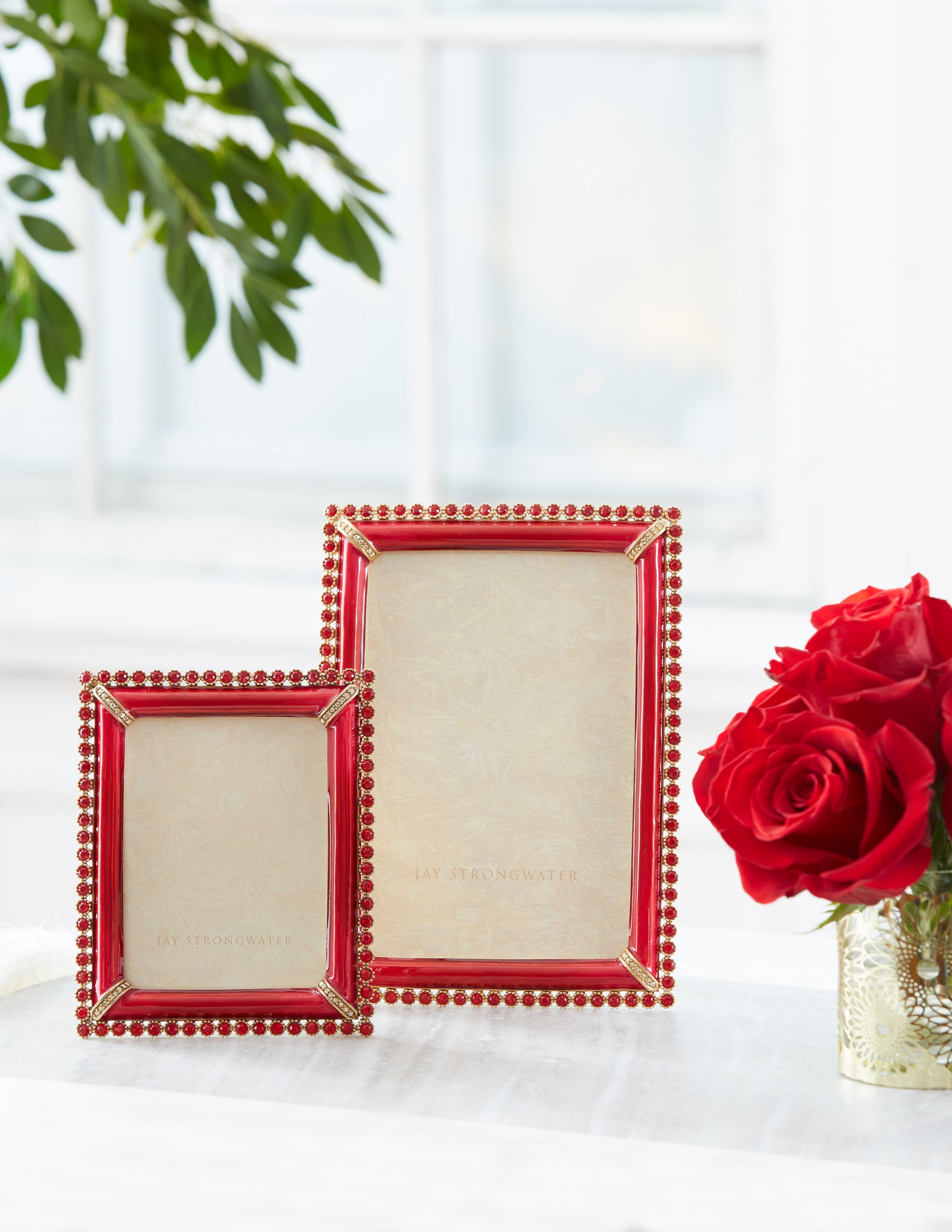 Lorraine Stone Edge 4" x 6" Frame - Ruby – Jay Strongwater